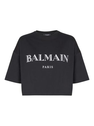 Balmain t-shirt à logo imprimé - Noir
