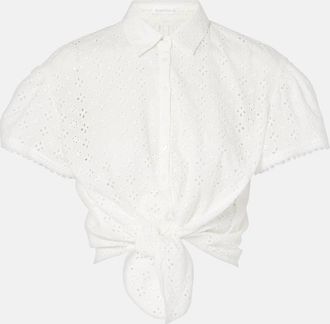 Poupette St Barth Cropped-Bluse Cycas aus Baumwolle