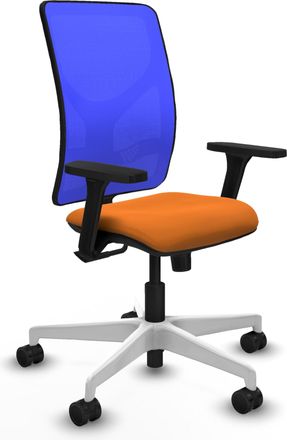 Piqueras y Crespo Lendenwirbelst&uuml;tzstuhl mit 3D-Armlehnen, ausgestattet mit 3 Positionen und Schneideschaum, mit 65 mm Nylon-Rollen, Blau/Orange