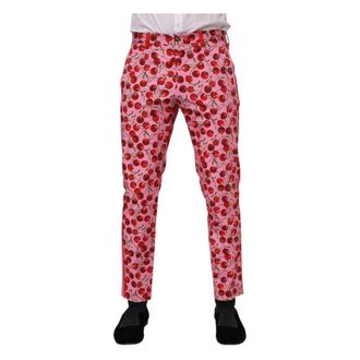 Dolce & Gabbana Kirschendruck Baumwollhose - - Trousers - Herren - Rosa - M