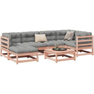 vidaXL 7-tlg. Garten-Sofagarnitur Massivholz Douglasie vidaXL614174