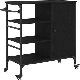 vidaXL Küchentrolley Schwarze Eiche 87.5 x 38.5 x 84.5 cm Vidaxl