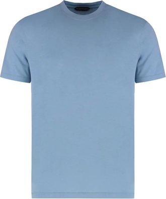 Tom Ford Homme, Tops, Bleu, Taille: M T-Shirt Ras du Cou en Coton