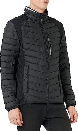 Tom Tailor Homme Veste Matelass&eacute;e Hybride, Black, M
