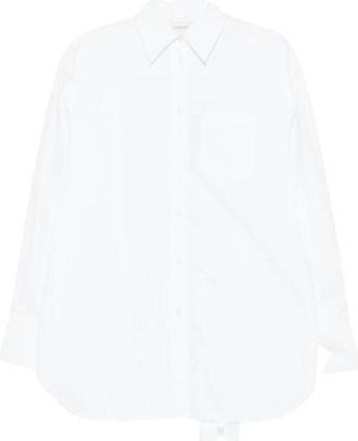 Sportmax Femme, Blouses et Chemises, Blanc, Taille: 34 FR Chemise en m&eacute;lange de coton