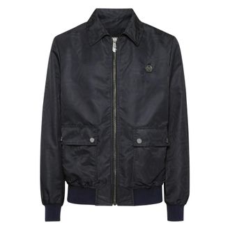 Philipp Plein Homme, Vestes, Bleu, Taille: S Nylon Coster Bomber Monogram