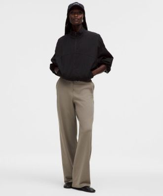 lululemon Daydrift Hose mit geradem Bein und hohem Bund Normale L&auml;nge f&uuml;r Frauen - Khaki - Gr&ouml;&szlig;e 2XS