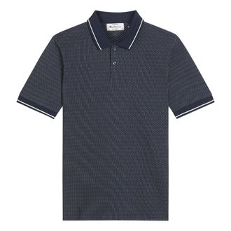 Ben Sherman Poloshirt f&uuml;r Herren, Jacquard (Dunkel-Marineblau)