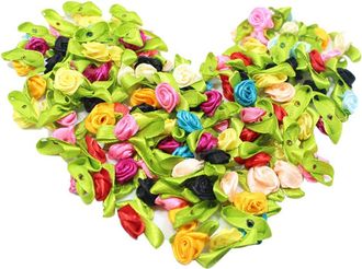 Supvox K&ouml;pfe K&uuml;nstliche Stoff Bl&uuml;tenk&ouml;pfe Deko f&uuml;r DIY Handwerk Hochzeit Dekoration 100 St&uuml;ck (Zuf&auml;llige Farbe)