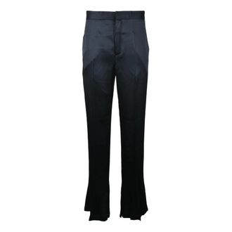 Semicouture Elegante Viskose Acetat Hose - - Trousers - Damen - Blau - M