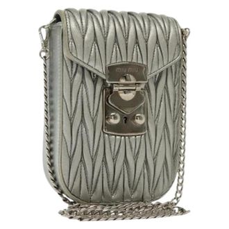 Miu Miu Pre-owned Leder Schultertasche - - Pre-owned - Damen - Grau - ONE SIZE