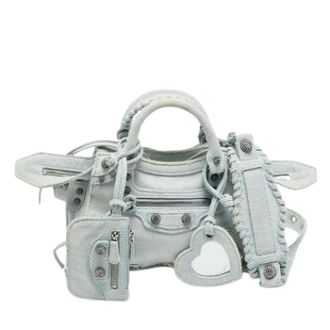 Balenciaga Sac Mini en Denim Pre-owned - Femme - Pre-owned - Bleu - Taille: ONE Size