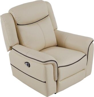 Vente-Unique Vente-unique - Fauteuil relax électrique en cuir beige adelio