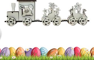 Generic Modellzug,Fr&uuml;hlingsdekoration Aus Holz | Osterhase Und Osterschmuck F&uuml;r Zuhause - F&uuml;r Wohnzimmer B&uuml;ro Party Atmosph&auml;re Armaturenbrett Bar