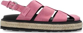 Moschino Femme, Chaussures, Rose, Taille: 38 EU Sandales &agrave; plateforme en daim
