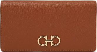 Ferragamo Femme, Accessoires, Brun, Taille: ONE Size Gancini Continental Wallet