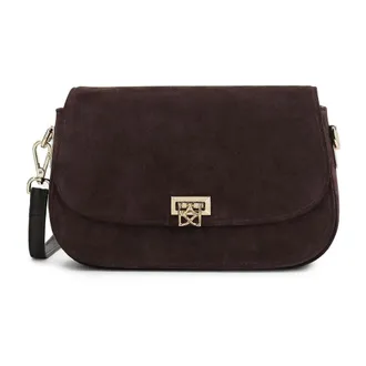 Kazar Femme, Sacs, Brun, Taille: ONE Size Petit sac en daim avec fermoir monogramme