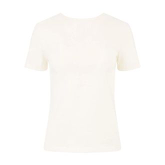 Nina Ricci T-Shirt mit tiefem R&uuml;ckenausschnitt und Drapierung - - Tops - Damen - Beige - L
