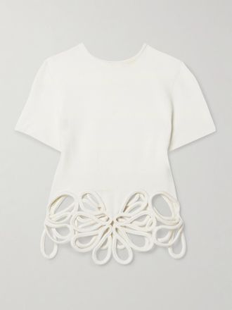 Cult Gaia Eres Oberteil Aus Strick Mit Applikationen Und Cut-outs - Wollweiß