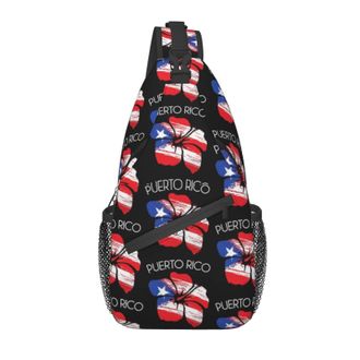 AOOEDM Niedliche Puerto-Rico-Flaggen-Schultertasche, Umhängetasche, Brust, Tagesrucksack, lässiger Rucksack, puertoricanische Umhängetaschen für Damen und He
