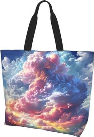Generic Nuages Color&eacute;s Sac &Agrave; Bandouli&egrave;re D&eacute;contract&eacute; Tote Bag Imperm&eacute;able Sac Fourre Tout Pour Gym Plage Quotidienne