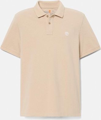 Timberland Kurz&auml;rmeliges Millers River Piqu&eacute;-Polohemd f&uuml;r Herren in Beige, Herren, Beige, Gr&ouml;&szlig;e