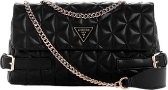 Guess Schultertasche Umh&auml;ngetasche Paisleigh Convertible Xbody Flap Bag Black schwarz