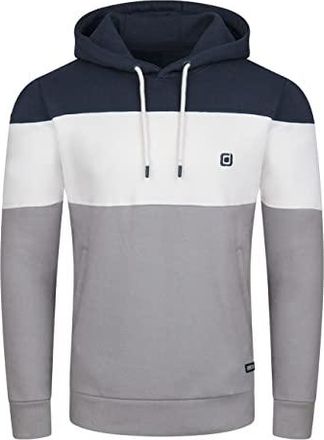 Riverso RIVJamie Sweat à capuche pour homme avec poches kangourou, coupe droite, bloc de couleurs, en coton, tailles S, M, L, XL, XXL, 3XL, 4XL, 5XL, Bleu mar