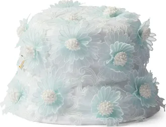 Prada Fischerhut aus Guipure-Spitze - Weiß