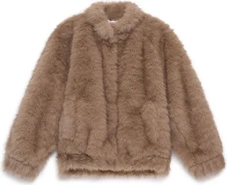 Maliparmi Maliparmi, Femme, Vestes, Beige, Taille: 44 FR Veste Gonfl&eacute;e en Fausse Fourrure
