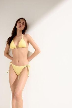 Calzedonia Bikinihose Mit Schmalen B&auml;ndchen Crinkle Waves Gelb