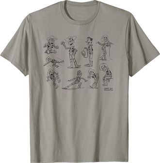 Pixar Disney & Pixars Toy Story Woody Story Concept Art Sketches T-Shirt