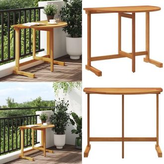 vidaXL Table pliable de balcon 90x60x72 cm bois dacacia solide - Table De Balcon - Table Pliable - Acacia Massif - Mobilier De Jardin - Table Ext&eacute;rieure