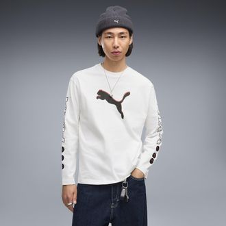 Puma T-shirt d&eacute;contract&eacute; &agrave; manches longues PUMA Sport Street Homme, Accessoires, Blanc, XXL