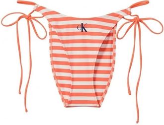 Calvin Klein Graphic Monogram Bikinihose mit seitlichen B&auml;ndern - - Swimwear - Damen - Orange - S