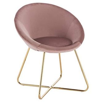 Woltu Chaise de Salle &agrave; Manger Moderne, Chaise de Cuisine, Si&egrave;ge Rembourr&eacute;, en Velours et M&eacute;tal Dor&eacute;, Rose BH217rs-1