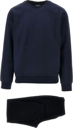 Emporio Armani survêtement à design côtelé - Bleu