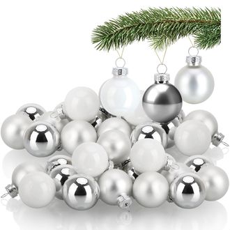 Com-Four 40x Mini-Christbaumkugeln aus Glas - kleine Weihnachtskugeln f&uuml;r die Weihnachtsdekoration - Baumschmuck f&uuml;r den Weihnachtsbaum - &Oslash; 3 cm