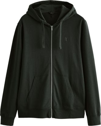 Next Herren Standard Leichte Kapuzenjacke mit Rei&szlig;verschluss aus 100% Baumwolle Khaki Gr&uuml;n L