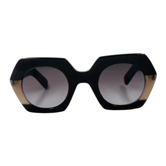 Kaleos Sechseckige Braune Sonnenbrille Handgefertigt Acetat - - Accessories - Damen - Braun - ONE SIZE
