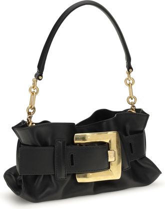 Balmain Womens Mini Anthem Bag Calfskin Leather 0pa Noir Calf Suede Shoulder