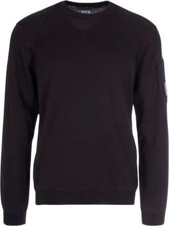 C.P. Company C.p. Company, Homme, Pulls, Noir, Taille: XL Lens-Detail Crewneck Sweater