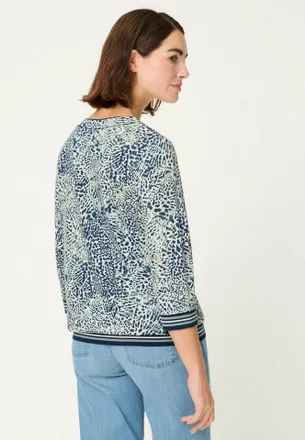 Olsen T-Shirt mit Panneaux-Print und Folien-Details