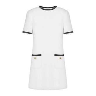 Moschino R&ouml;ckchenkleid mit Zickzack-Besatz - - Dresses - Damen - Wei&szlig; - S