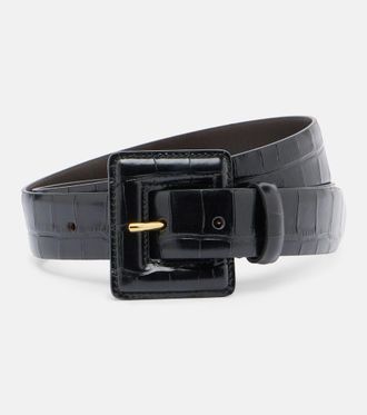 Nour Hammour Ceinture Soma en cuir fa&ccedil;on croco