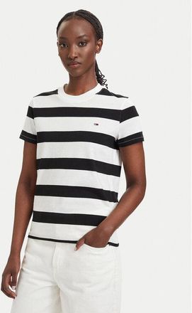 Tommy Jeans T-Shirt Flag DW0DW23801 Schwarz Regular Fit