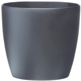 ELHO Pot de fleurs rond Brussels Wheels 40 - Noir - &oslash; 39 x h 37 cm - int&eacute;rieur - 100 % recycl&eacute;