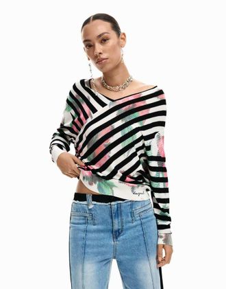 Desigual Fine - Pull cache-coeur - Noir