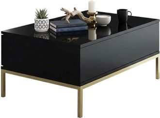 Dmora Couchtisch Antares 90x60x40 cm Schwarz mit Fach