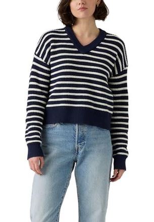 Levi's Femme Pull col V Reese Parisienne Stripe Peacoat Cotton Blue L